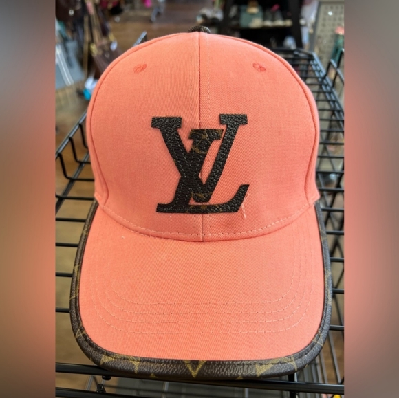 Louis Vuitton | Accessories | Lv Salmon With Brown Trim Adjustable ...